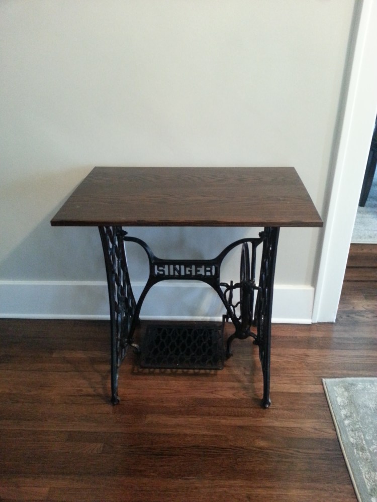A new face for an old Singer table