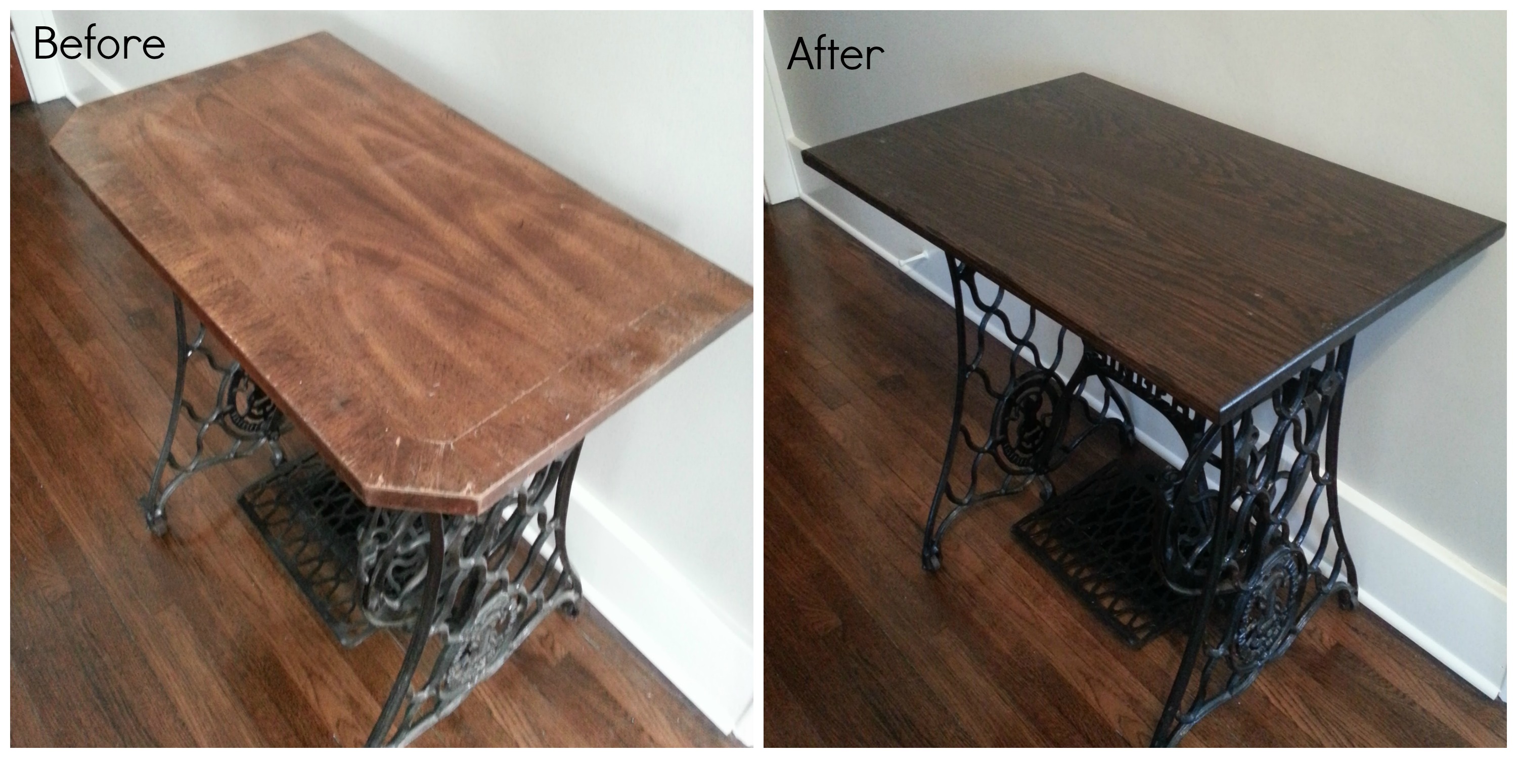 A new face for an old Singer table