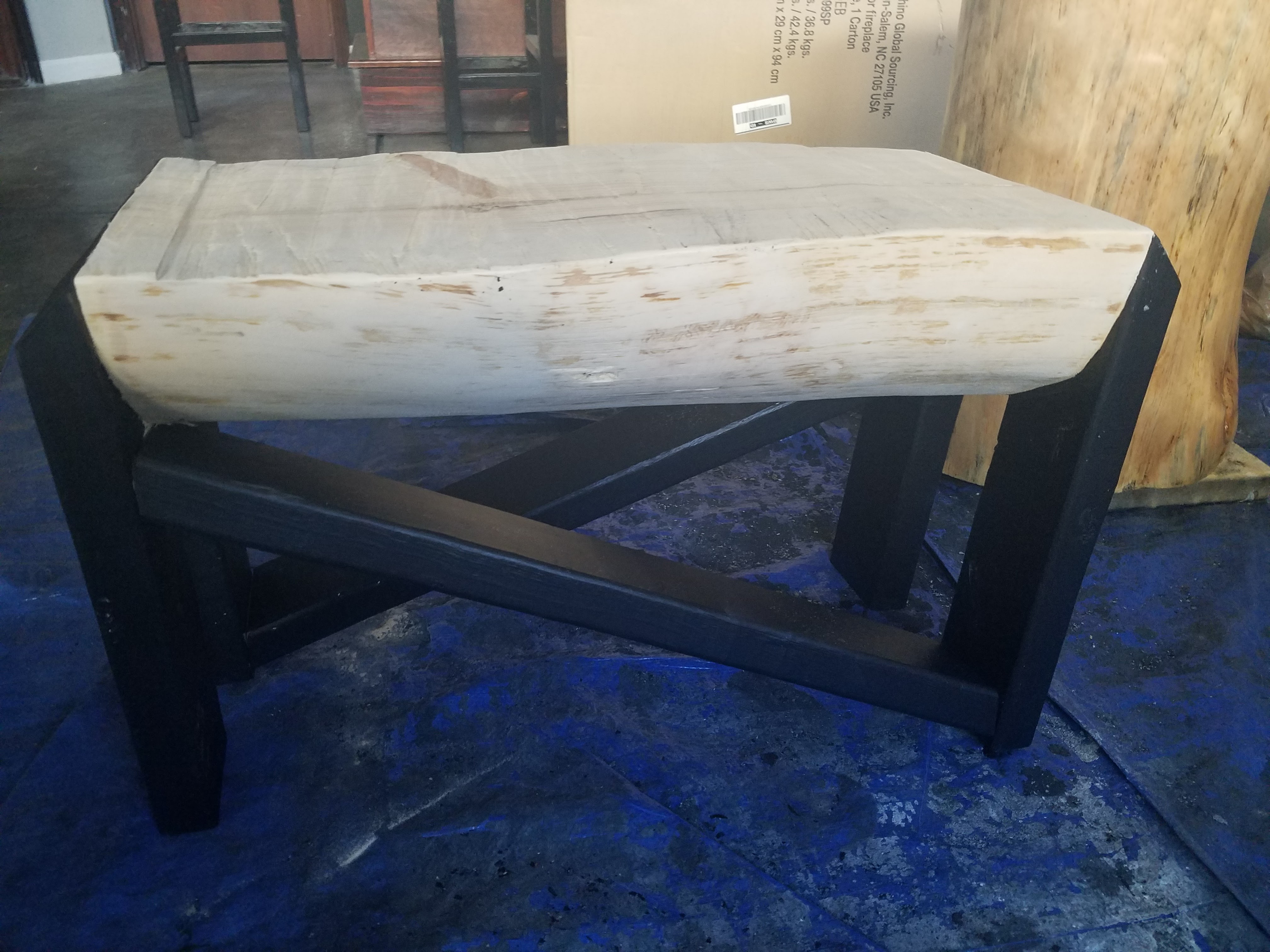 DIY Tree Trunk Benches