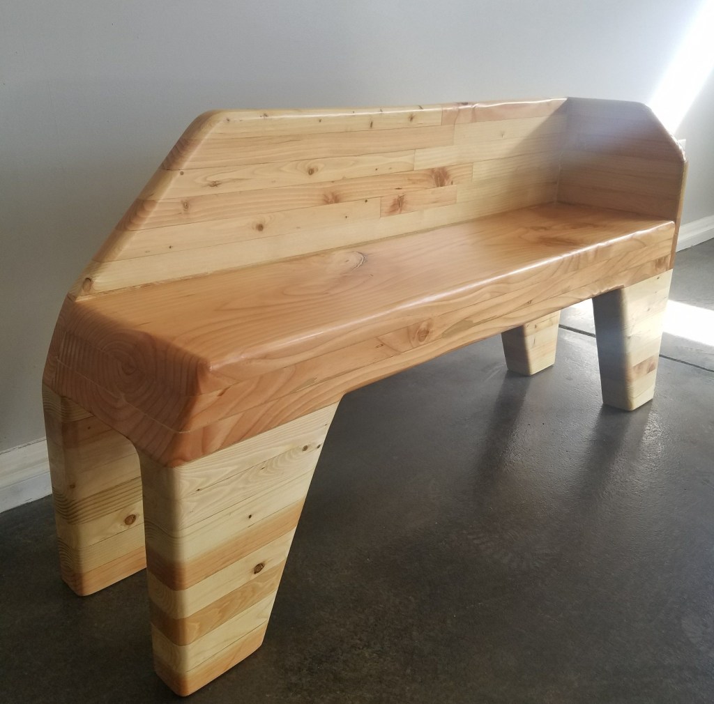 Stacked Wood Bench